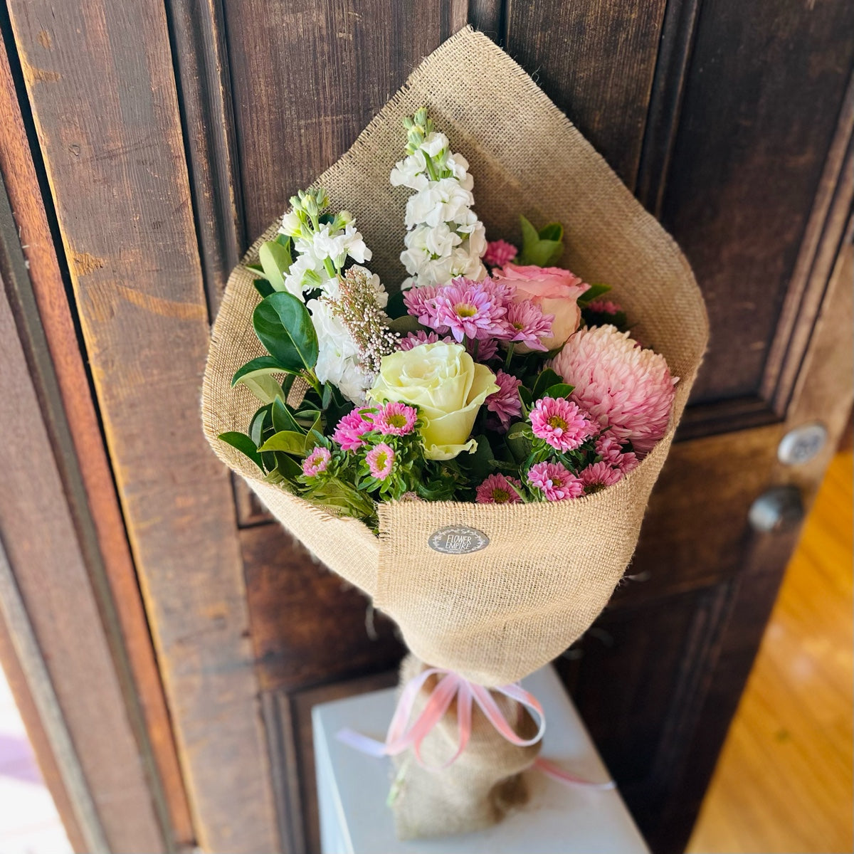 Floral Mix in a Hessian Wrap Glenbrook Florist – Flower Empire Australia